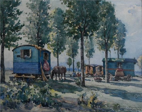 Claude Honoré Hugrel | Campement de Romanichels à Saint-Laurent-les ...