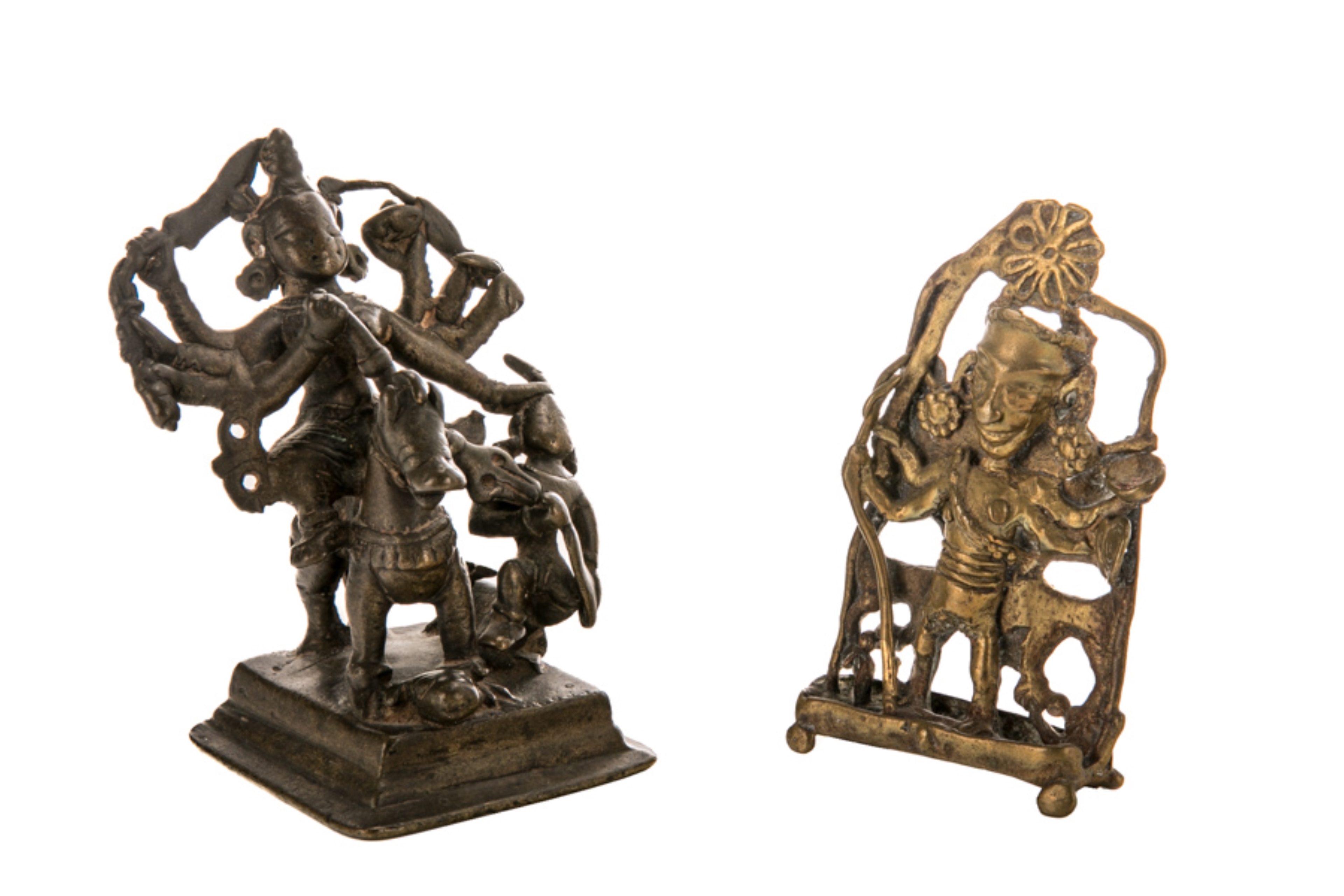 Indian School, 17th Century | TWO INDIAN BRONZE FIGURES OF DURGA (18th ...