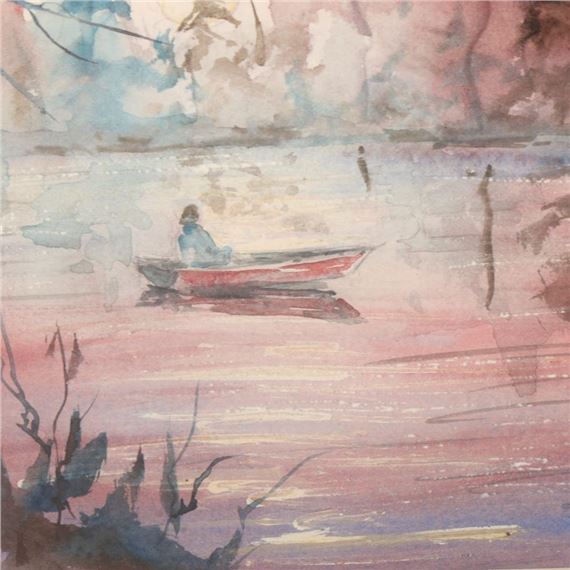 Sally Clark | Canoe at Sunset | MutualArt