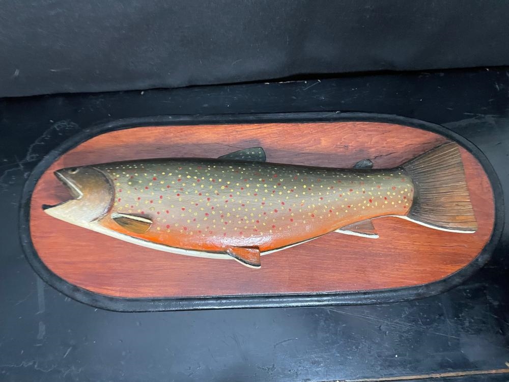 Phillipe Sirois | Phillippe Sirois carved and painted trout plaque ...