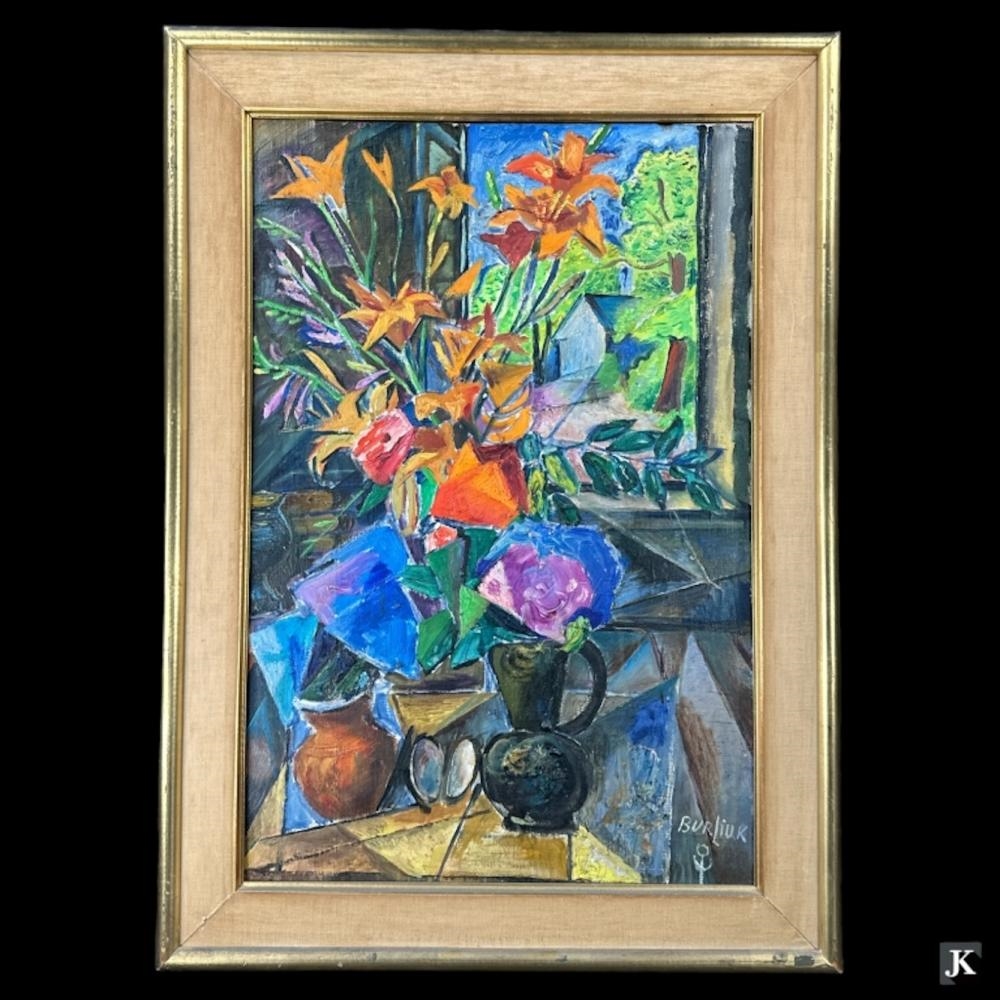 David Burliuk | Interior Scene with Family at Table | MutualArt