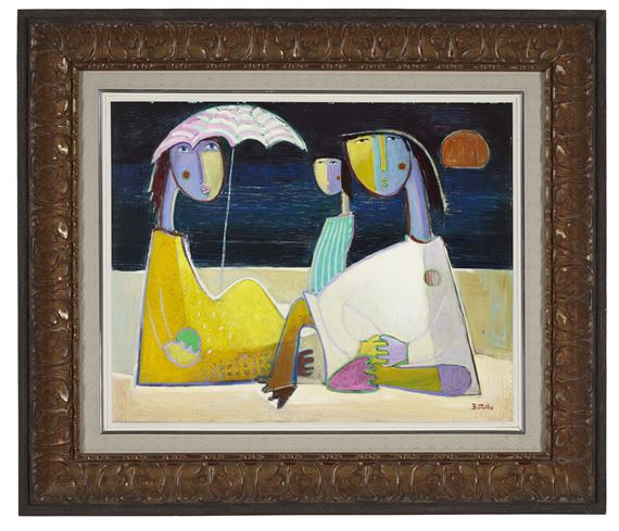 Ángel Botello | Untitled (Three Figures on Beach) (1982) | MutualArt