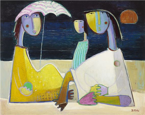 Ángel Botello | Untitled (Three Figures on Beach) (1982) | MutualArt