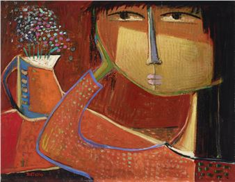 Ángel Botello | Girl in Red (1982) | MutualArt