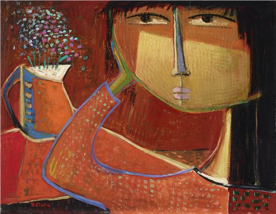 Ángel Botello | Girl in Red (1982) | MutualArt