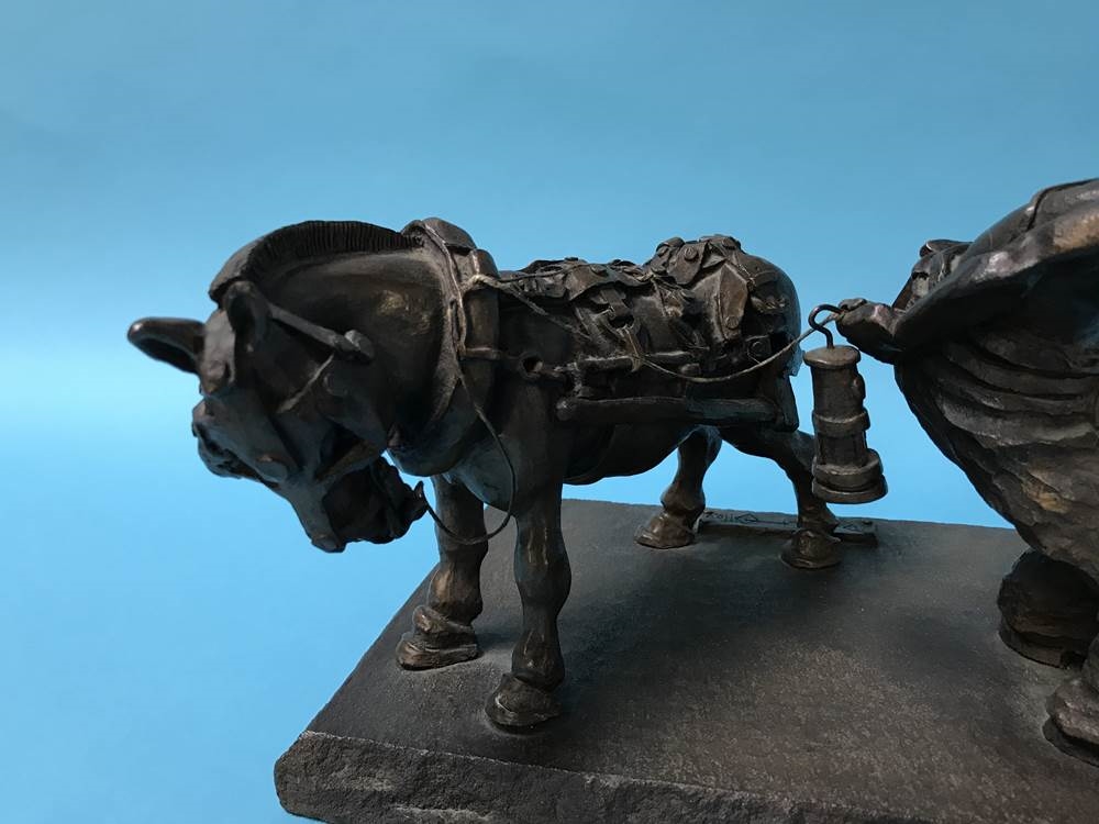 Robert Olley | A Robert Olley sculpture of a miner leading a pit pony ...