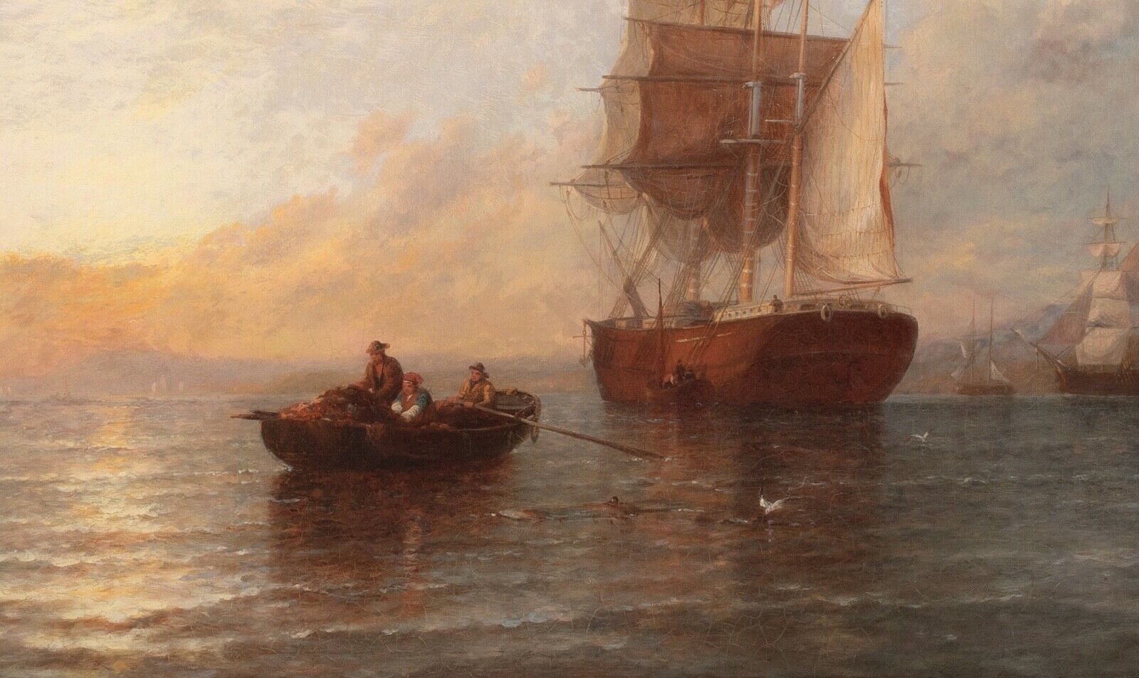 George Clark Stanton | SUNSET SHIPS SEASCAPE (19th Century) | MutualArt