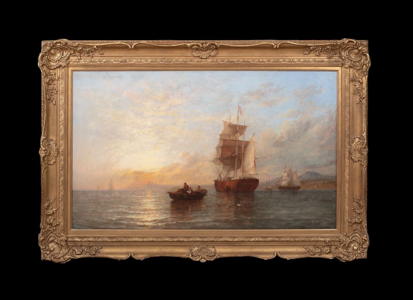 George Clark Stanton | SUNSET SHIPS SEASCAPE (19th Century) | MutualArt