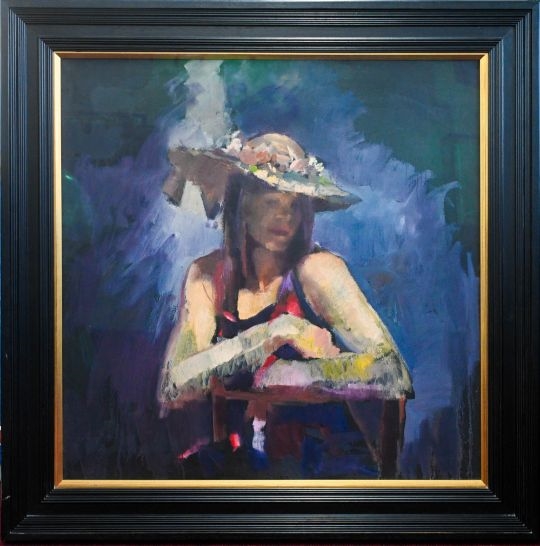 Robert Lenkiewicz | Study of Lady Wearing Straw Hat | MutualArt