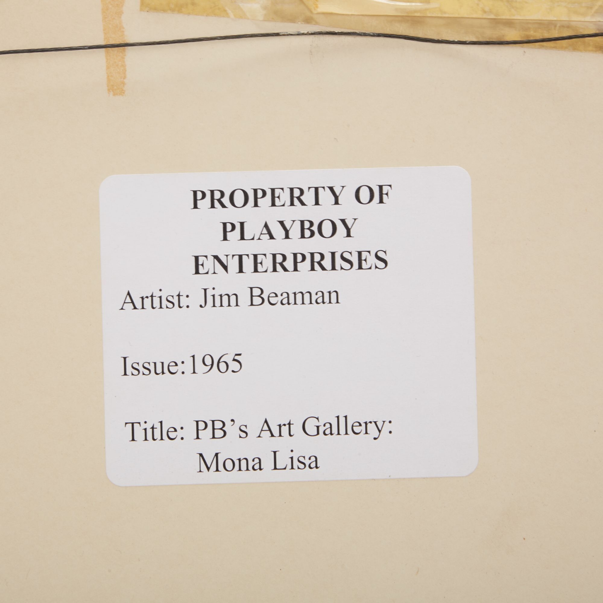 Jim Beaman | Playboy | Jim Beaman Mona Lisa Painting (1965) | MutualArt