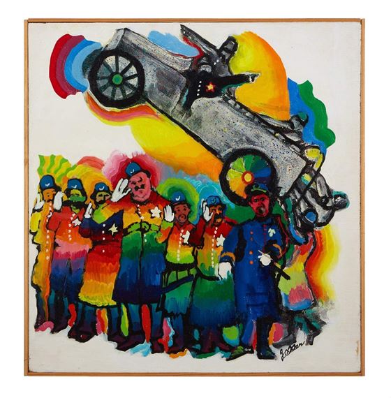 Barry Geller | Playboy | Barry Geller Keystone Cops Painting (20th Century) | MutualArt