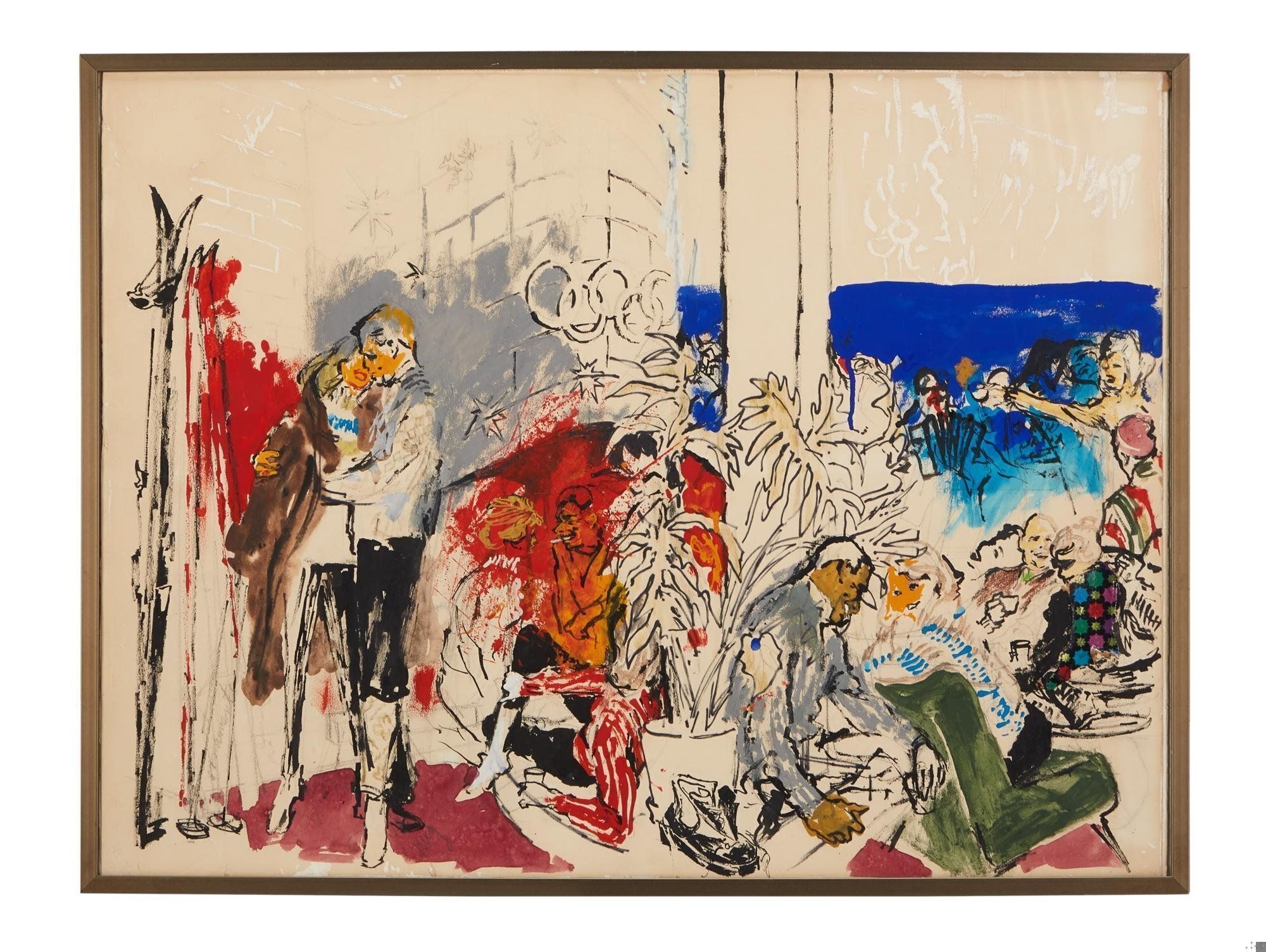 LeRoy Neiman | Playboy | LeRoy Neiman Squaw Valley Drawing (1961 ...
