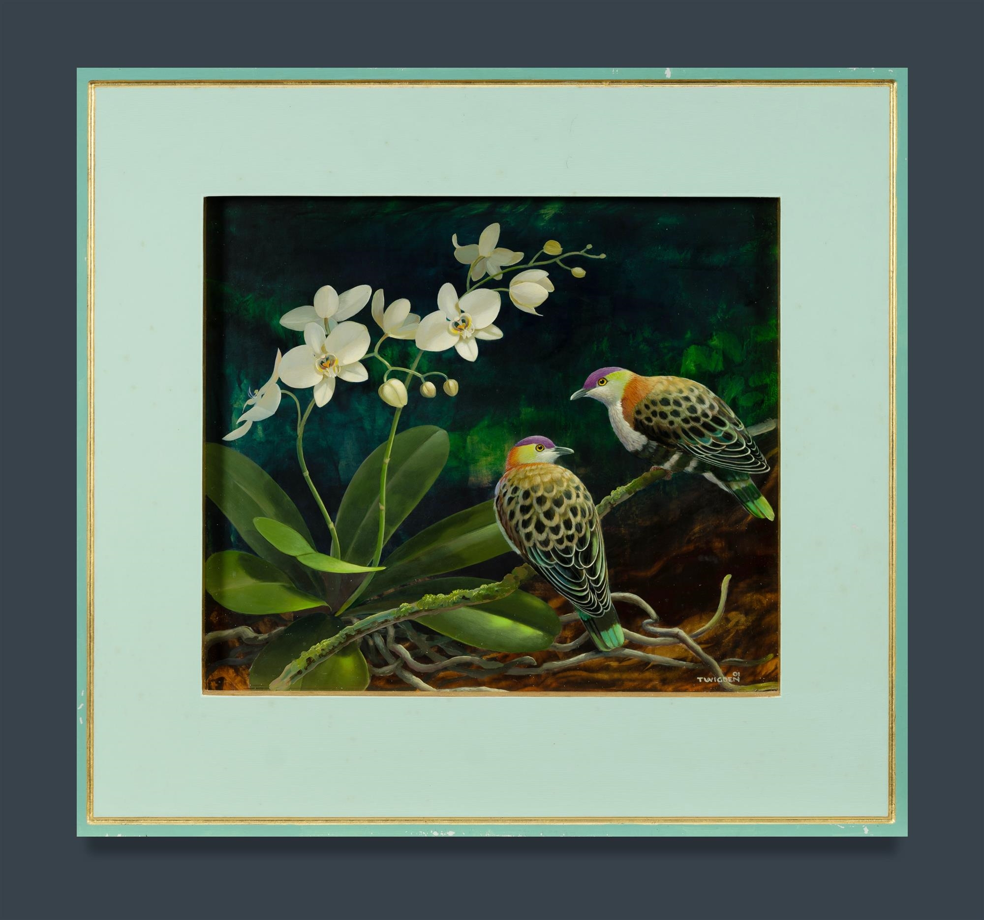 Blake Twigden | Purple-Crowned Fruit Pigeons and Orchids (2001) | MutualArt