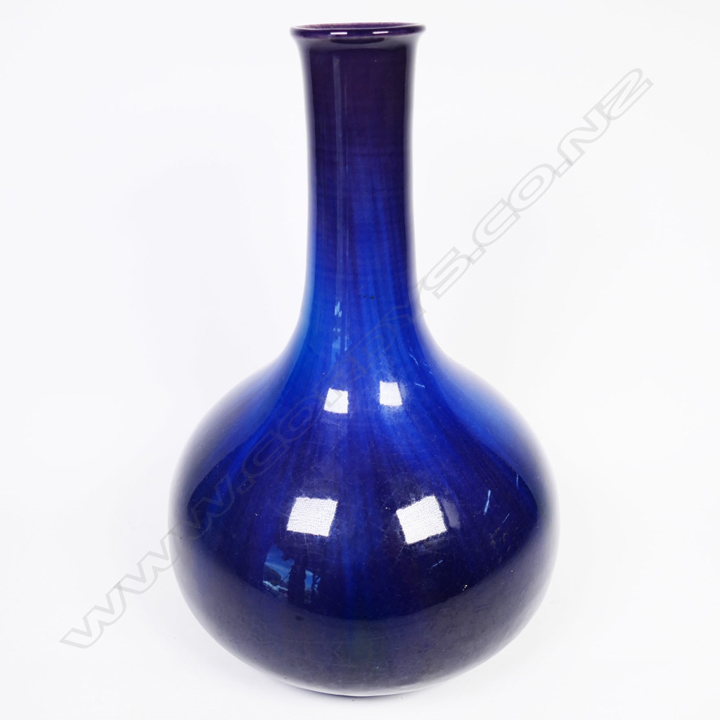 Ashby Guild | An early 1900s Ashby Guild vase bottle form in cobalt ...
