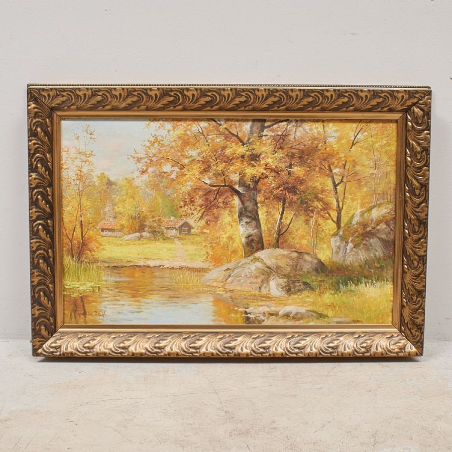 Anshelm Dahl | Sweden. Autumn. Signed. Oil on canvas | MutualArt