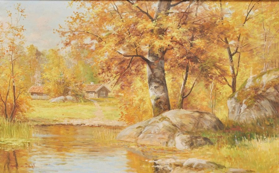 Anshelm Dahl | Sweden. Autumn. Signed. Oil on canvas | MutualArt