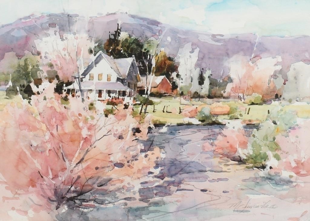 Marilyn Simandle | MARILYN SIMANDLE COUNTRY ESTATE WATERCOLOR | MutualArt