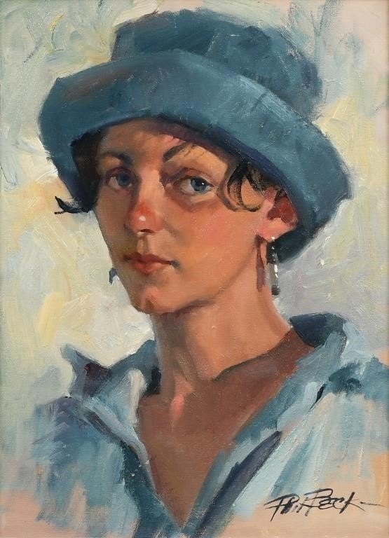 Phil Beck | PHIL BECK PORTRAIT PAINTING OF A YOUNG LADY | MutualArt