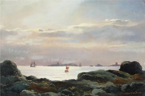 Carl Frederik Sørensen | View of the Swedish Skaergaard along the coast ...