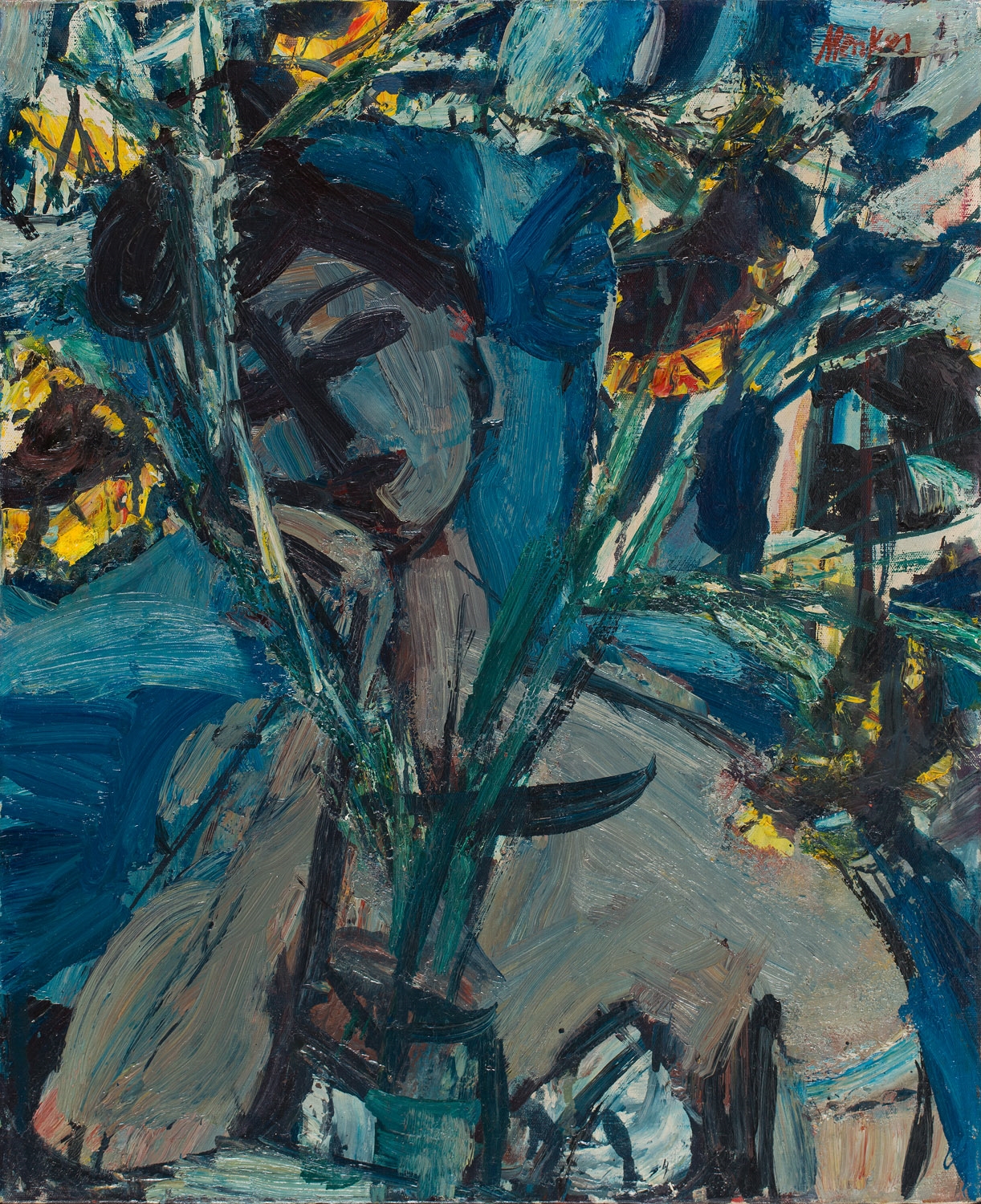 Sigmund Joseph Menkes | Portrait of a woman in blue | MutualArt