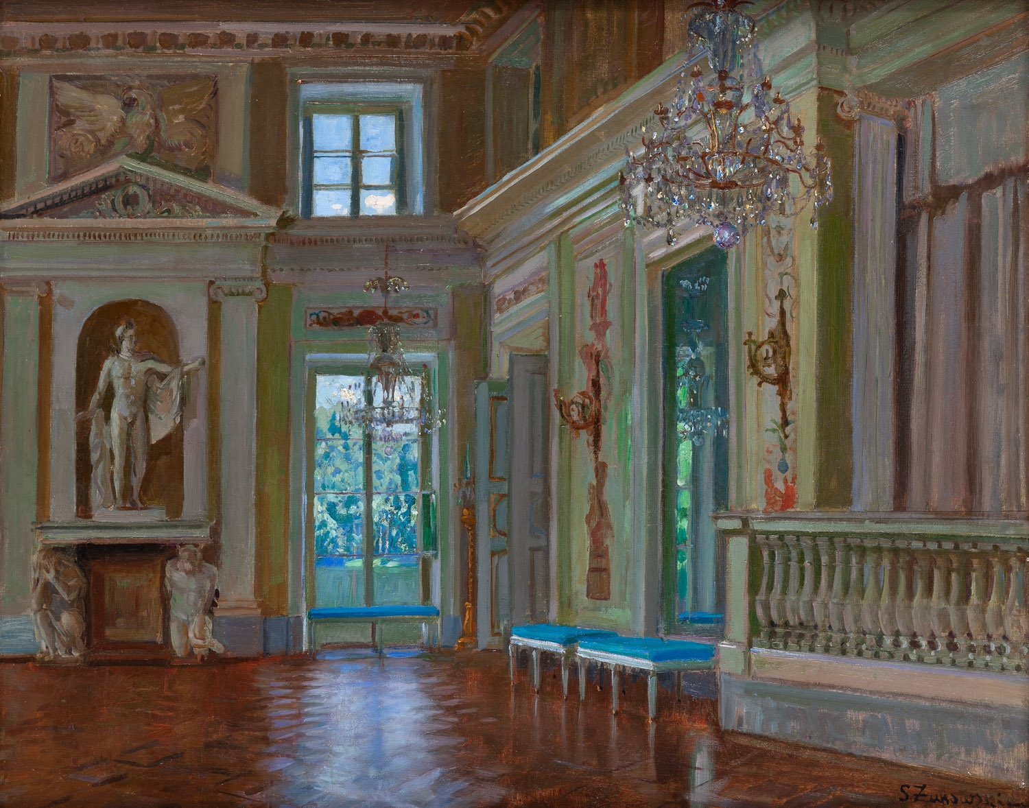 Stanisław Yulianovitch Żukowski | Interior (1917) | MutualArt