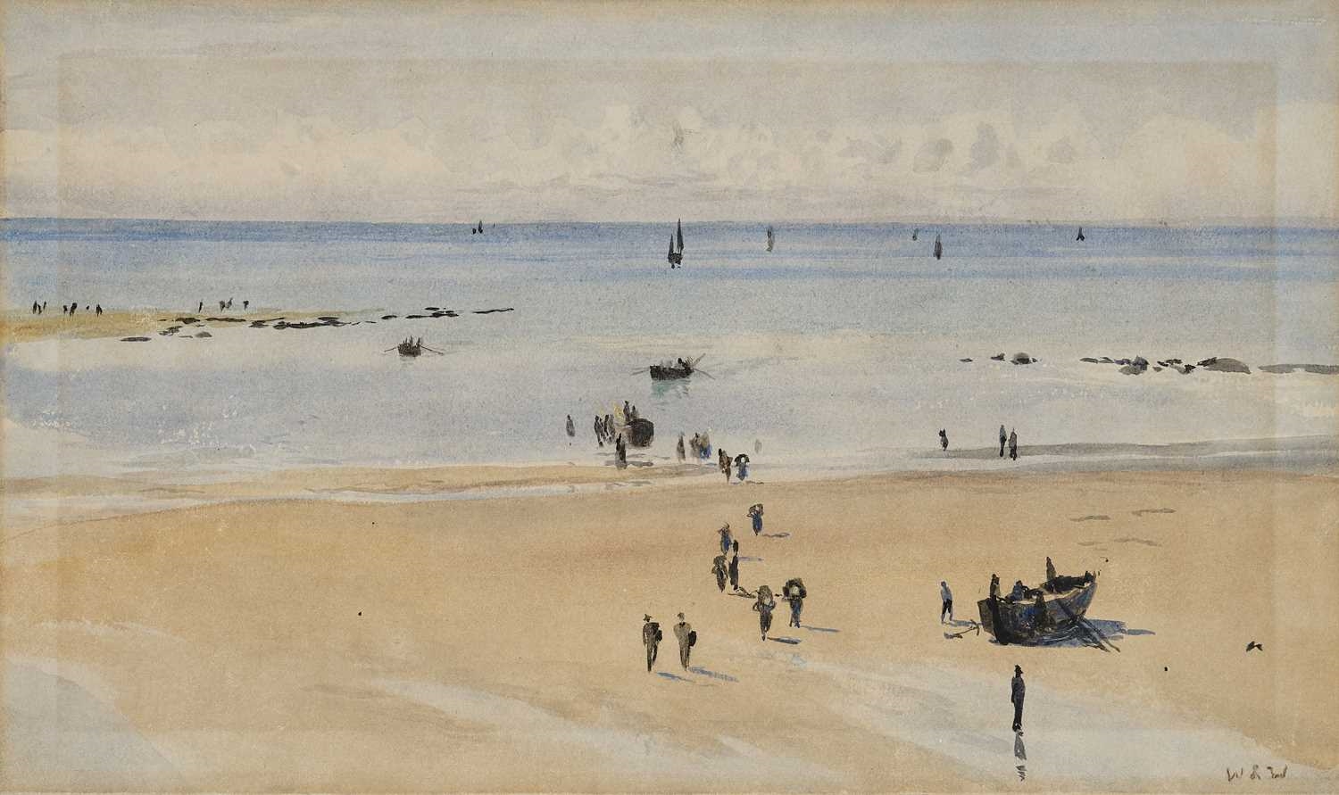 William Lionel Wyllie | FIGURES ON THE BEACH AT LOW TIDE | MutualArt