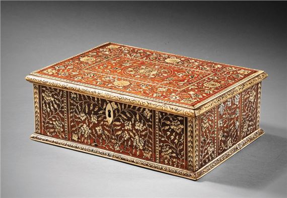 Anglo-Indian School, 18th Century | Rectangular box in native wood and ...