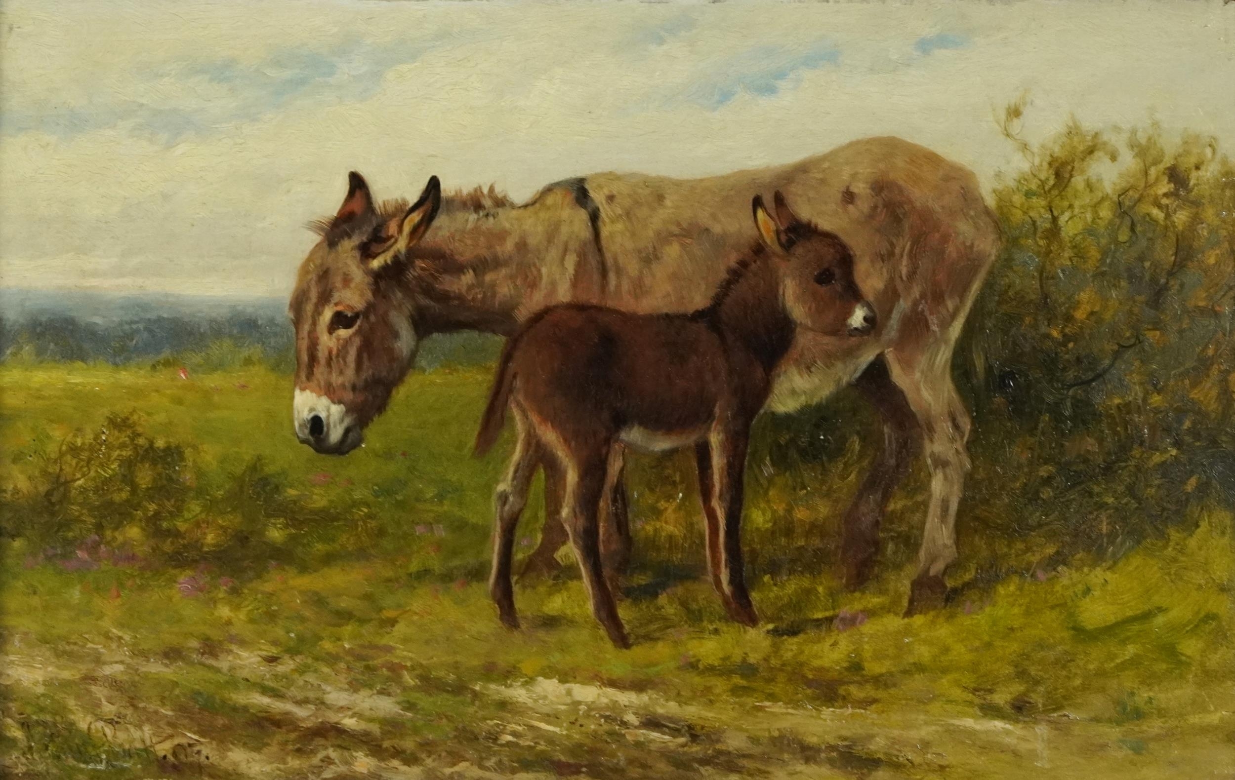 Arthur Batt | A girl with donkeys and a dog (1881) | MutualArt