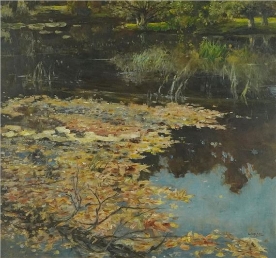 George Sarson | Pond with aquatic plants | MutualArt