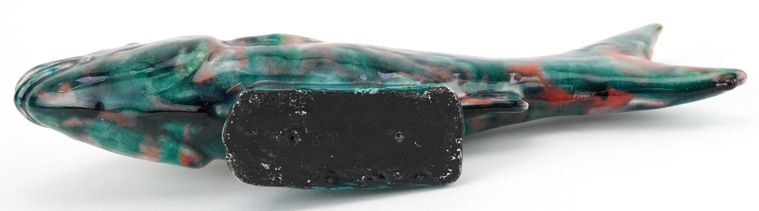 Kate Malone | large mid century style pottery fish having a mottled ...