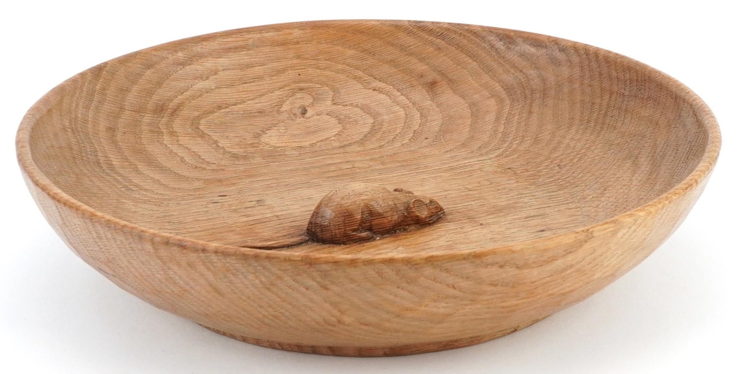 Robert Thompson | adzed oak fruit bowl with signature mouse | MutualArt