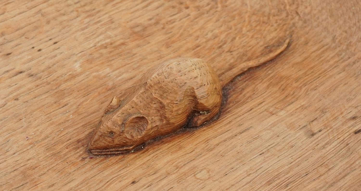 Robert Thompson | adzed oak fruit bowl with signature mouse | MutualArt