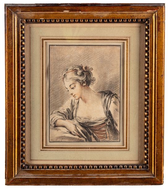 Gilles Antoine Demarteau | Bust of a young girl Young draftsman. N° 187 | MutualArt