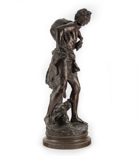 Mathurin Moreau | Returning from a hunt Bronze with dark brown patina ...