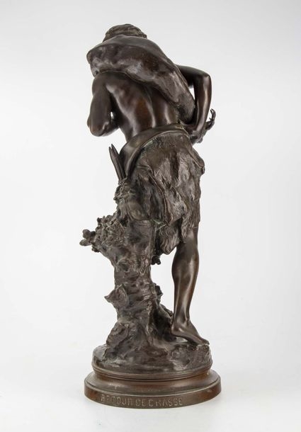 Mathurin Moreau | Returning from a hunt Bronze with dark brown patina ...