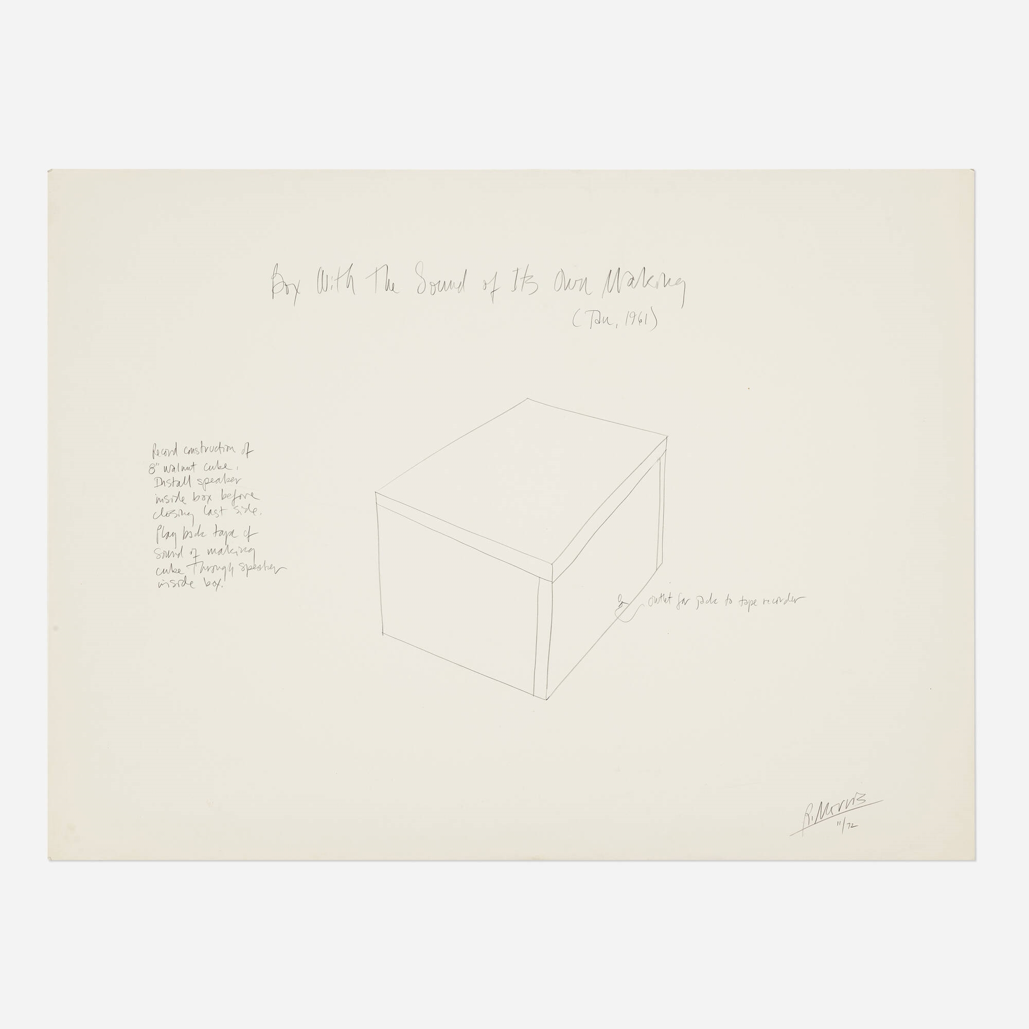 Robert Morris | Box with the Sound of Its Own Making (1972) | MutualArt