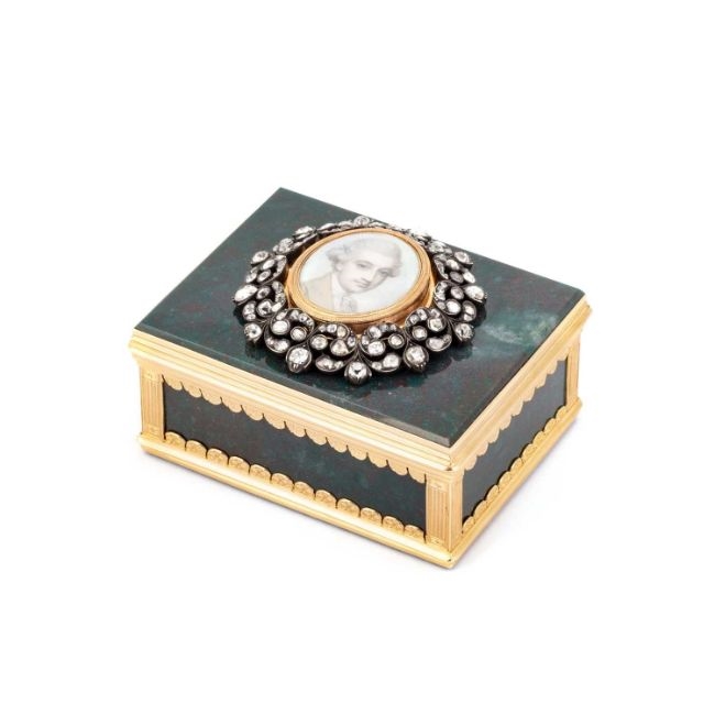 Richard Cosway | A GOLD, BLOODSTONE AND DIAMOND SNUFF BOX WITH PORTRAIT ...
