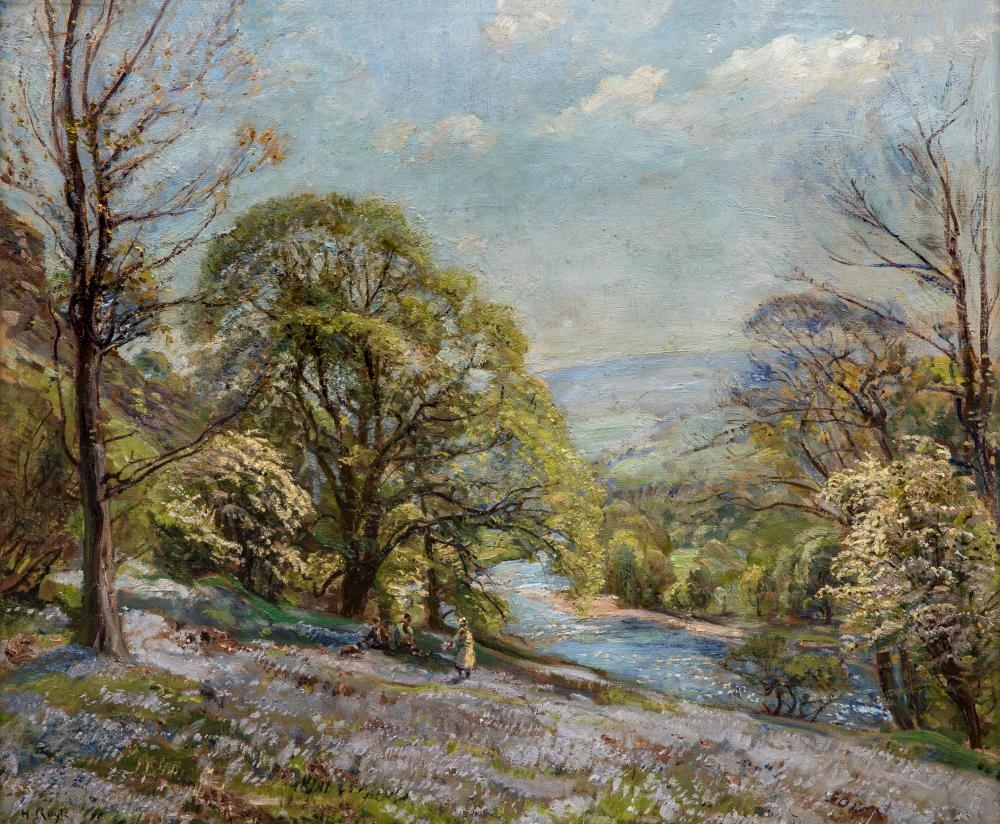 Herbert Royle | Picking flowers in the Wharfedale Valley | MutualArt