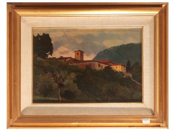 Angelo Maria Crepet | Landscape with a glimpse of a farmhouse (1925 ...