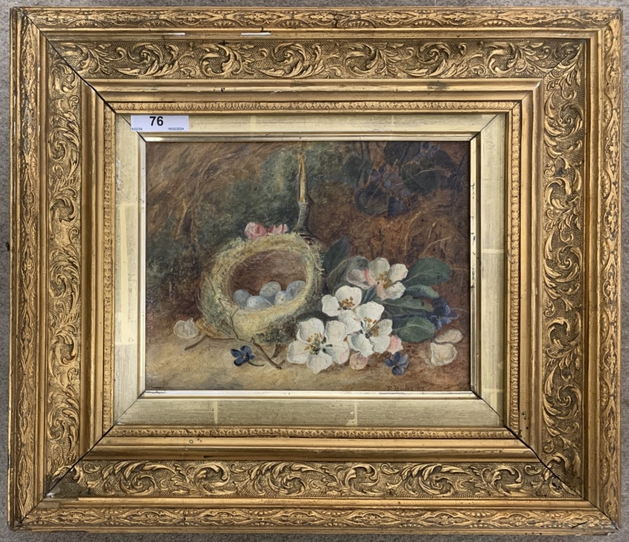 Frederic Bates | Birds nest and surrounding flora | MutualArt