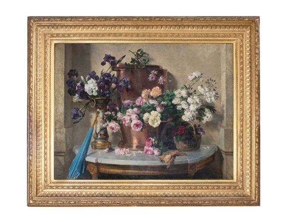 Philippe Rousseau | Still life with roses (1877) | MutualArt