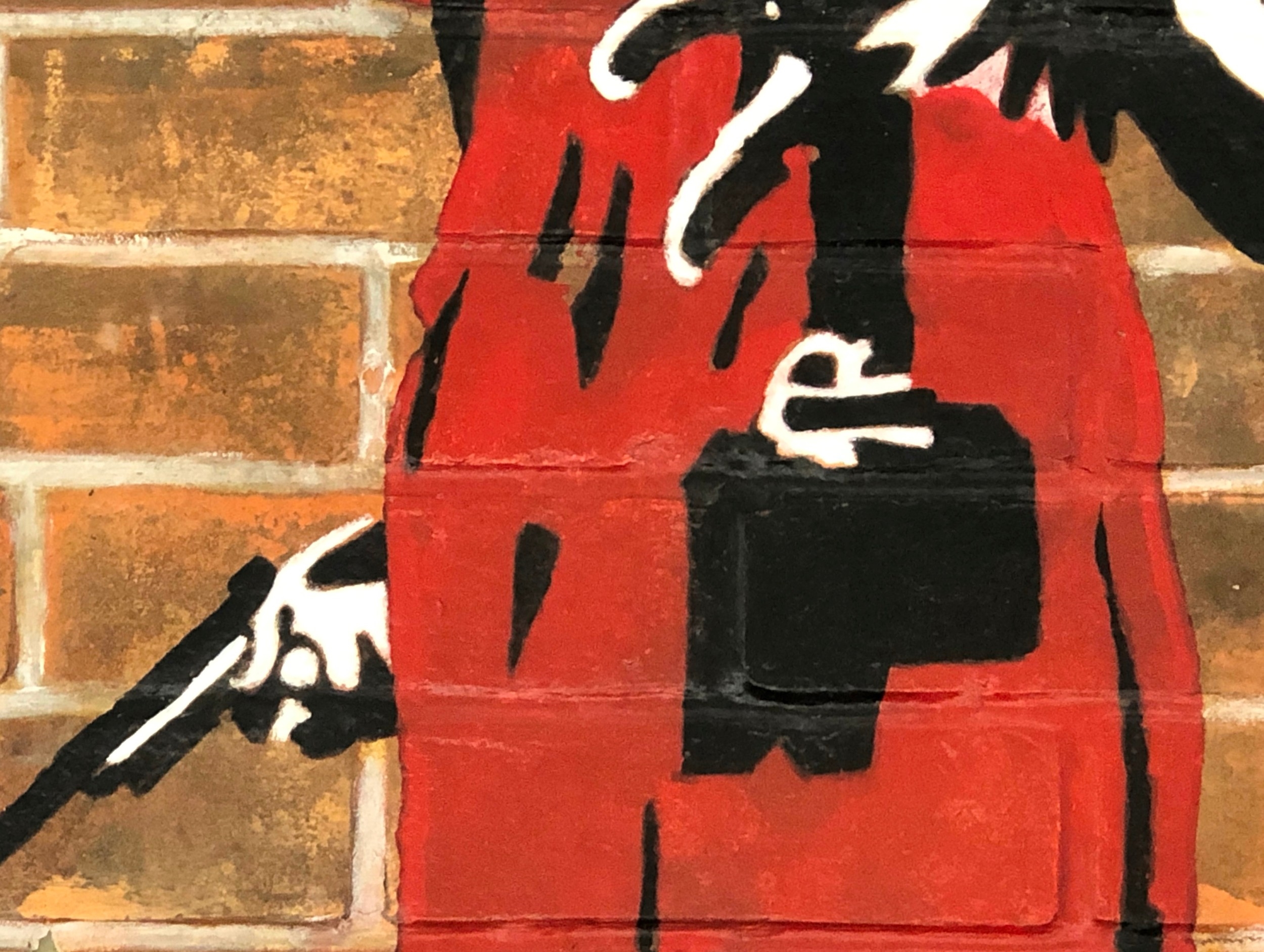 Banksy | A copy after Banksy picture of a child with gas mask, on ...