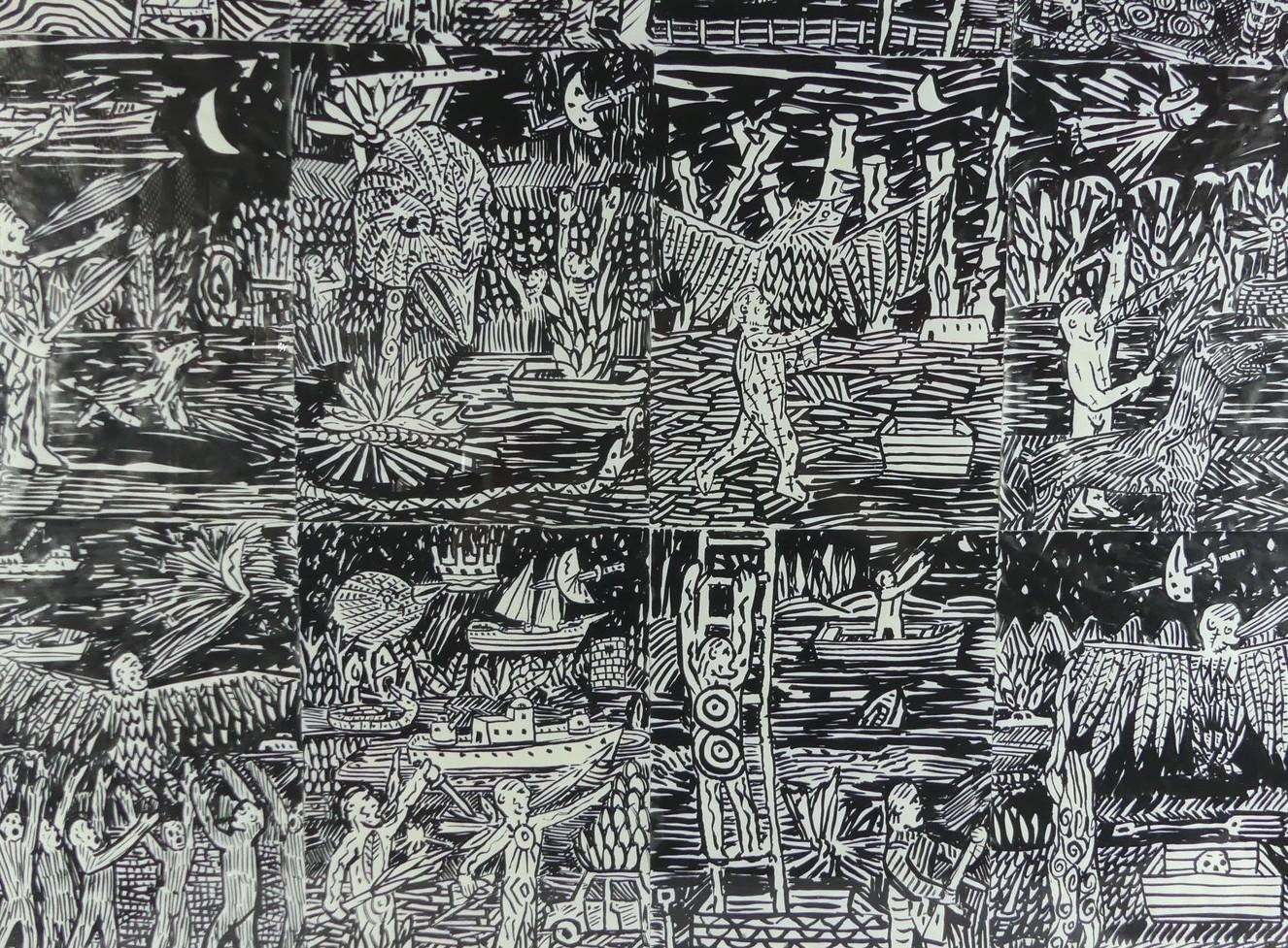 Kim Moodie | Large scale India ink drawing on paper with dividual ...