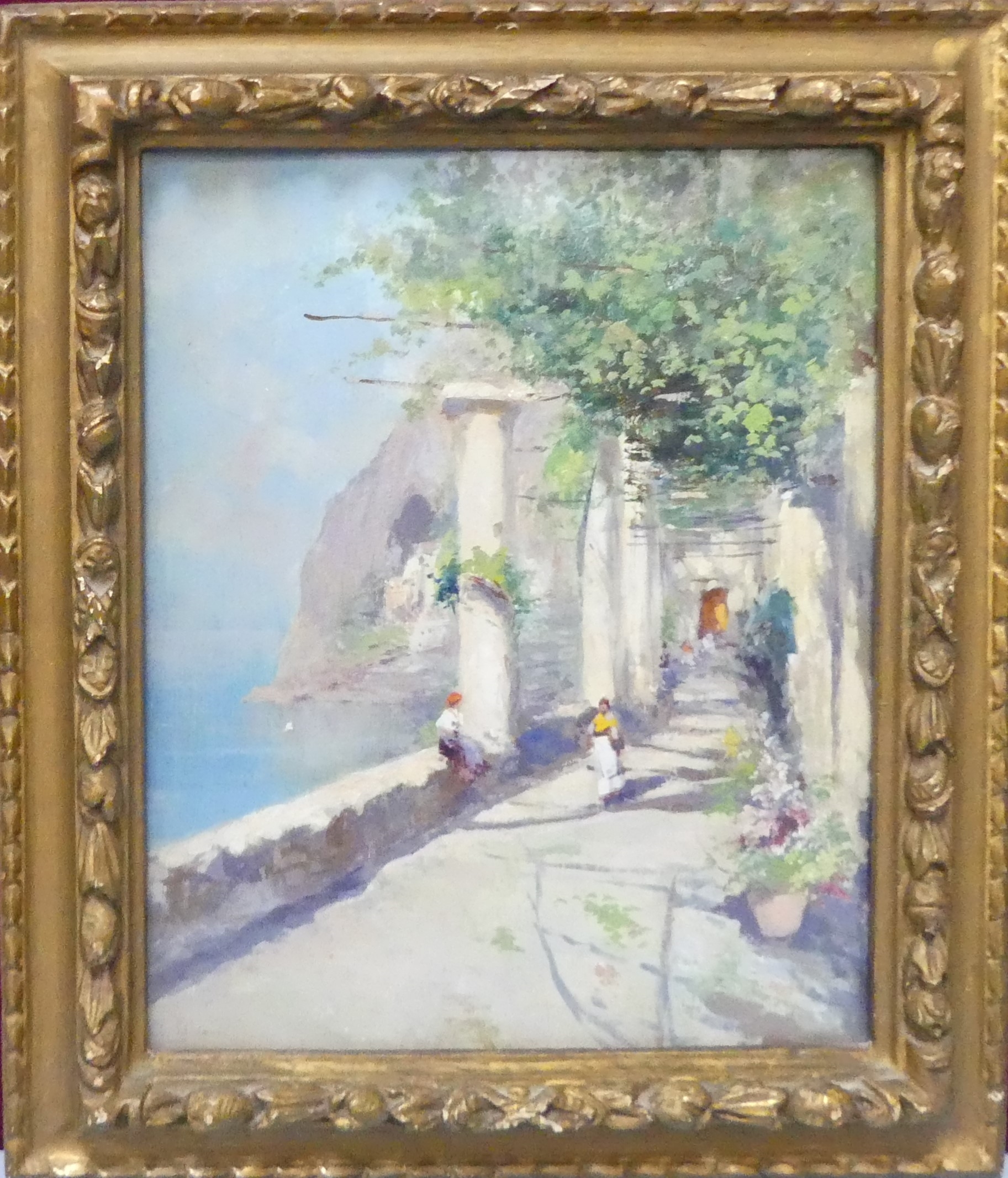 Oscar Ricciardi | The Amalfi Coast with figures | MutualArt