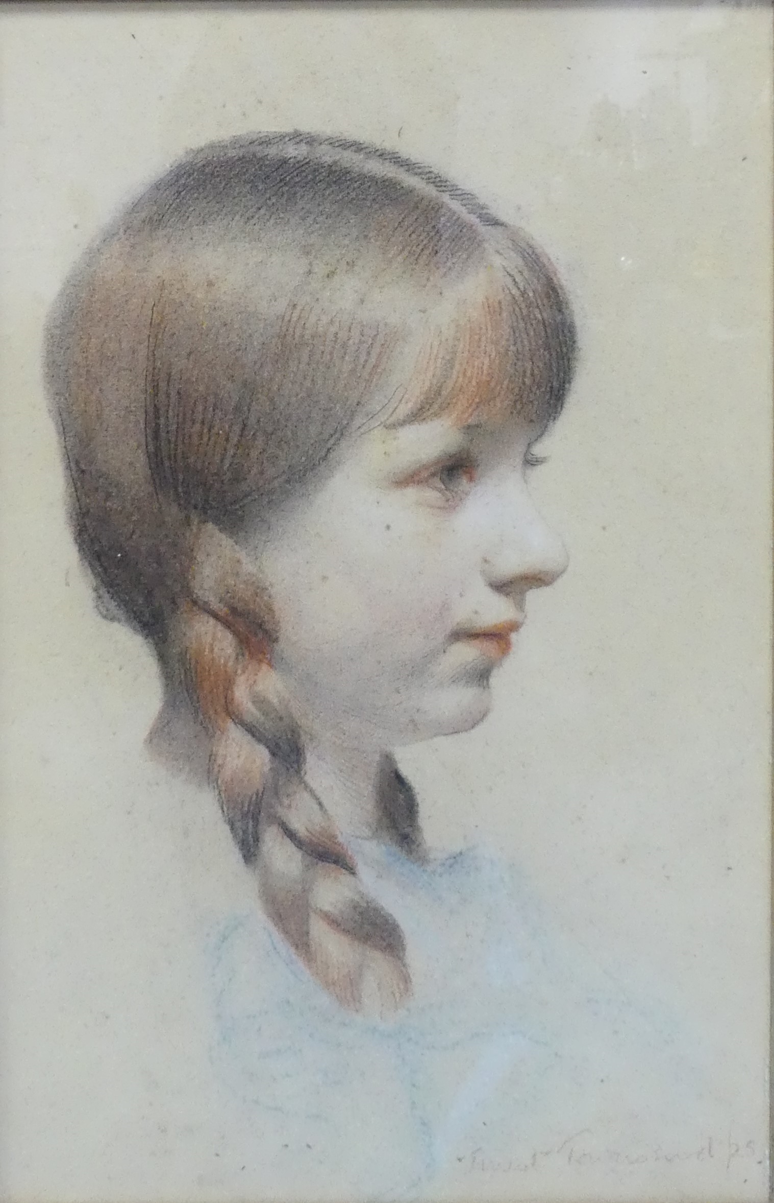 Ernest Townsend | Bust portrait of young girl (1925) | MutualArt