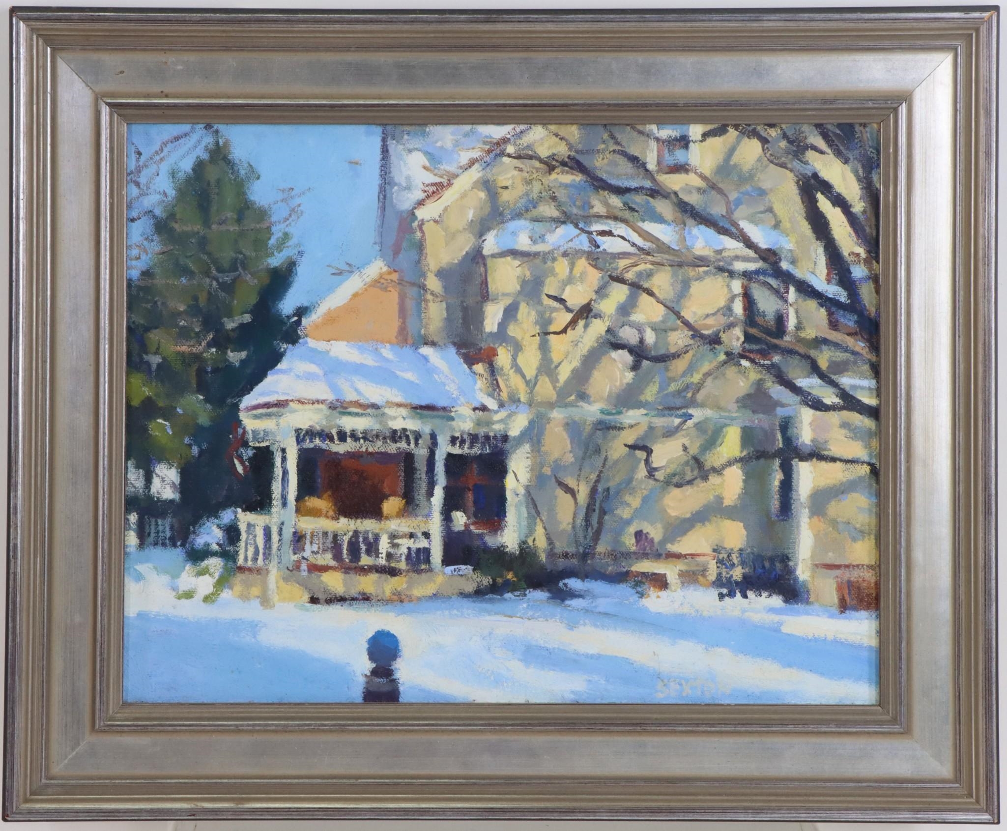 Colette Sexton | Snowy winter landscape of house facade | MutualArt