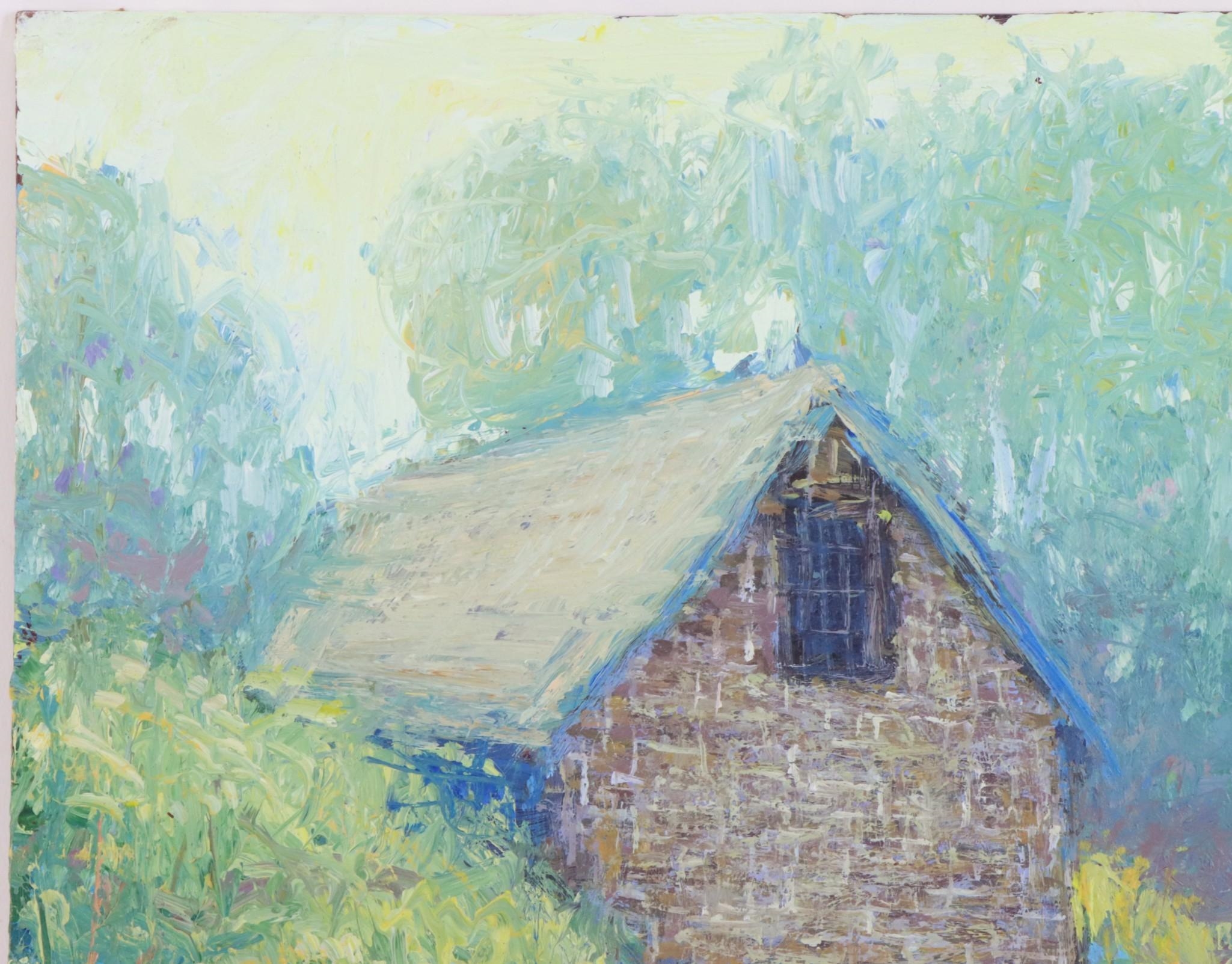 David Hahn | Lush landscape with stone building | MutualArt