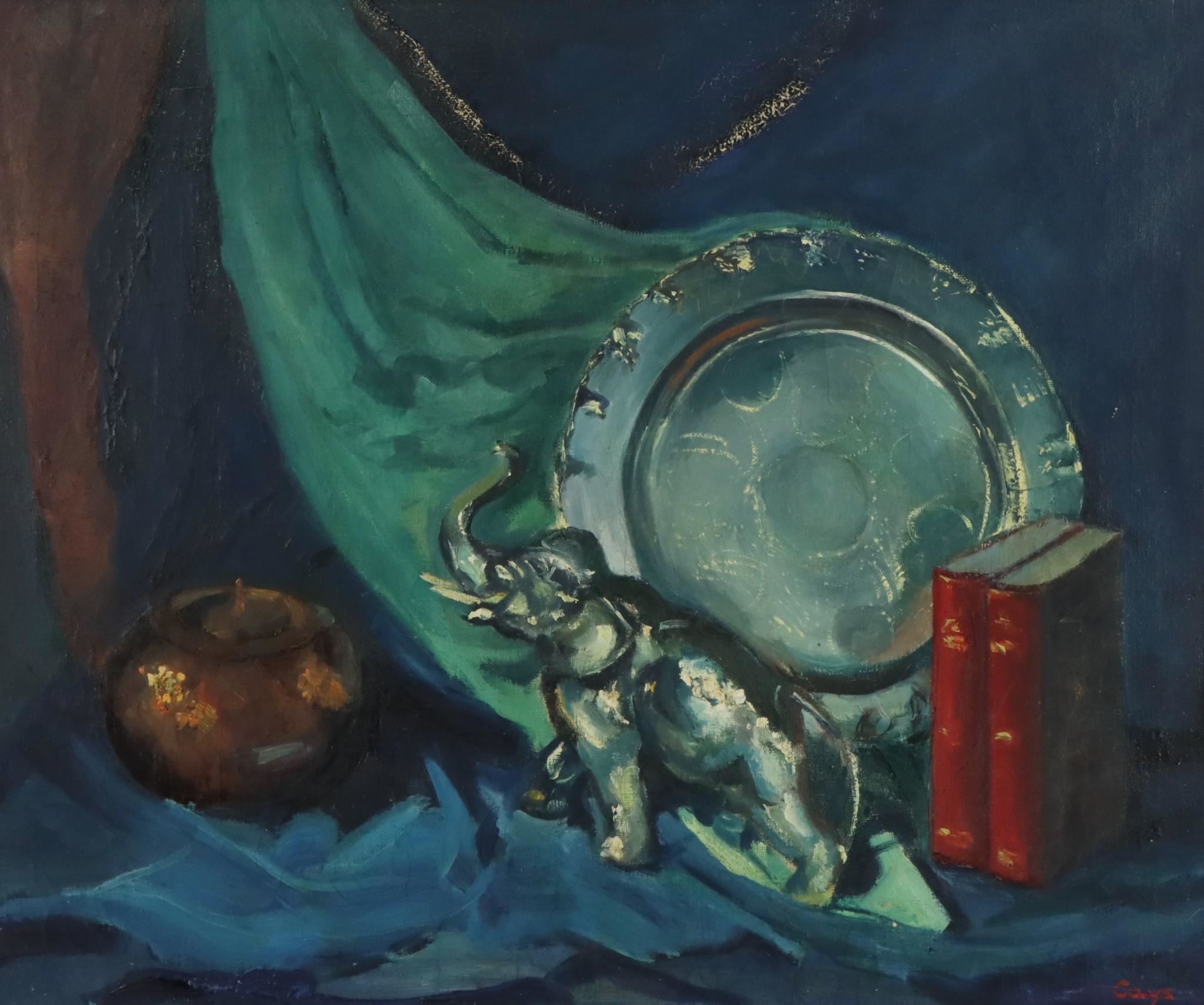 Newcomb Macklin | Oil on canvas tabletop still life | MutualArt