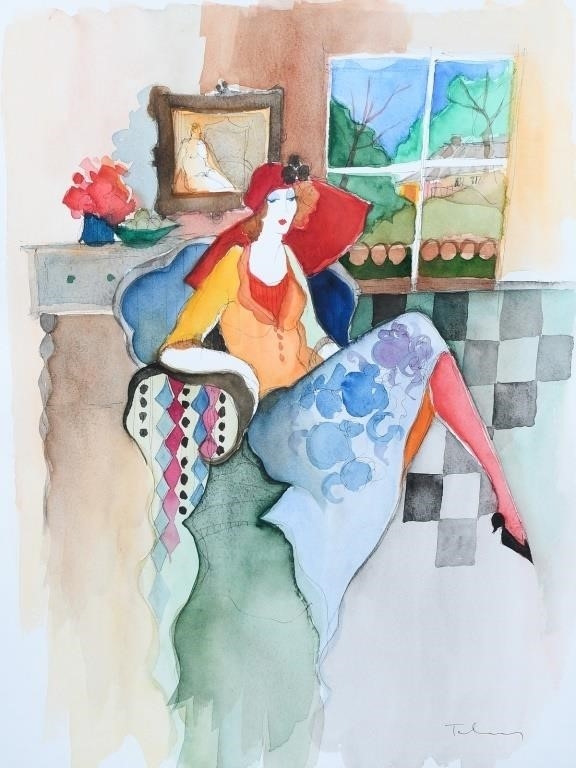 Itzchak Tarkay | ORIGINAL TARKAY WATERCOLOR PAINTING | MutualArt