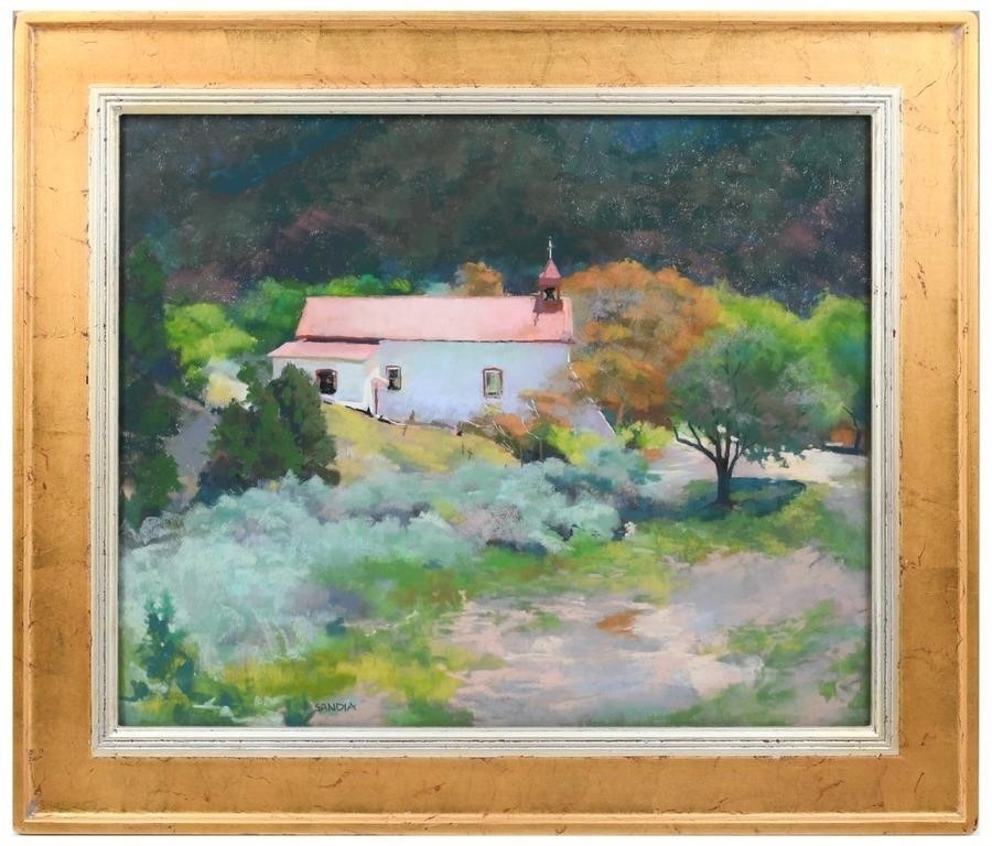 Elizabeth Sandia | ELIZABETH SANDIA PASTEL OLD ADOBE MISSION | MutualArt